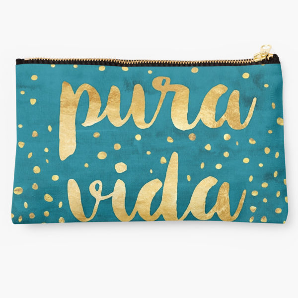 Tropical Gold Leaf Carry-All Pouch - De la Pura Vida